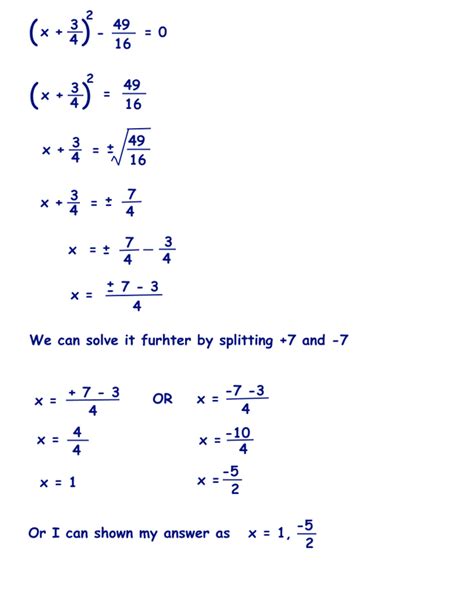 How To Solve A Quadratic Equation By Completing The Square Method