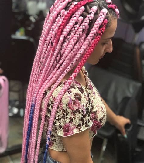 24 Inches 5 Packs Jumbo Box Braids Hair Xpression Pink Box Braids