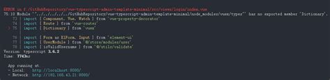 vue typescript admin template minimal node modules vuex types has no