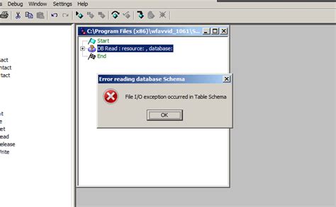 i o exception occurred in table schema in uccx script editor cisco