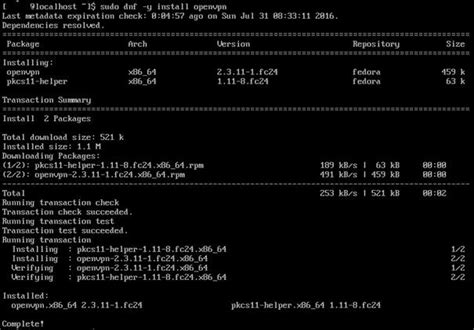 how to set up a openvpn vpn on fedora 24 hide me