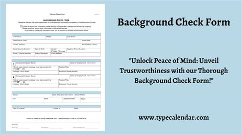 Free Printable Background Check Form Templates [word Pdf] Employment