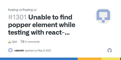 unable to find popper element while testing with react testing library