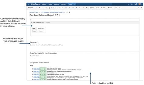 how to document releases and share release notes confluence data