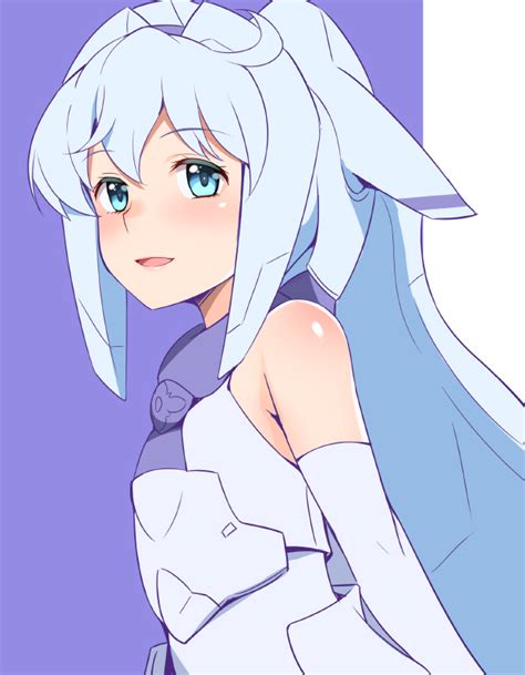 Safebooru 1girl Android Aqua Hair Blue Eyes Detached Sleeves Dress