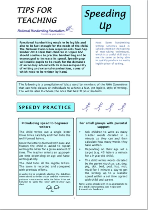 tips for teaching speeding up