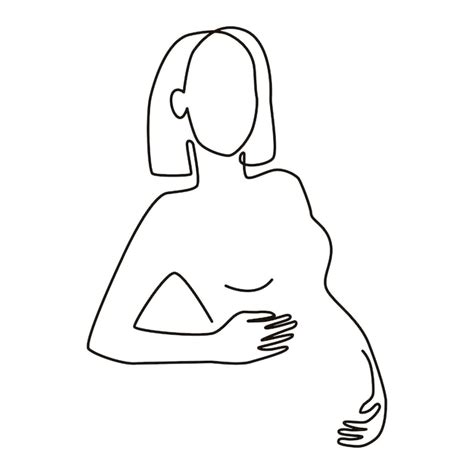 Premium Vector Pregnant Woman Line Art Woman Silhouette Vector