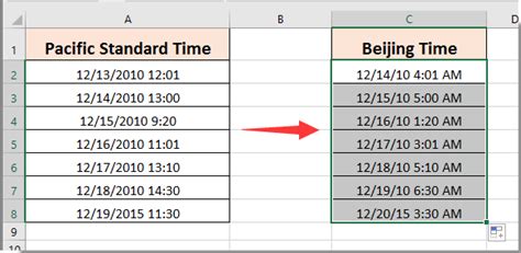 how to convert date time from one time zone to another in excel