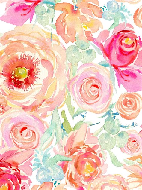 Watercolor Flowers Wallpaper 51 Images