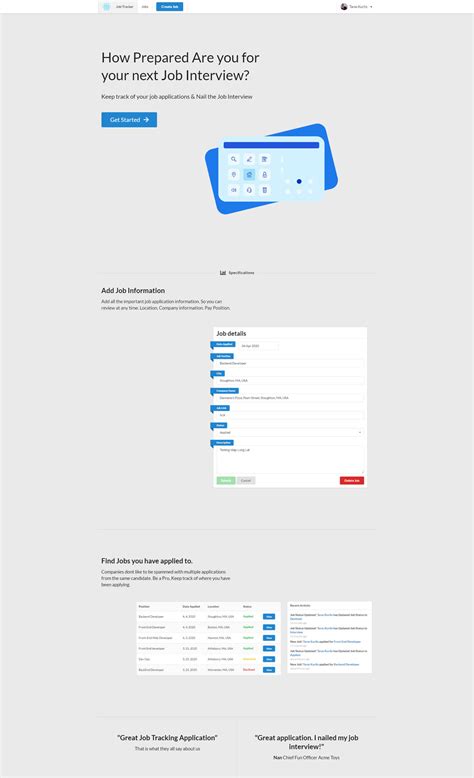 taras kurilo portfolio job tracker application web app design user