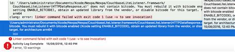 ios how to solve linker command failed with exit code 1 use v to