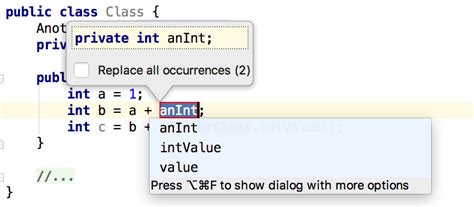 extract field intellij idea documentation