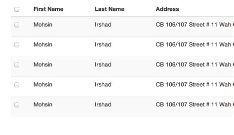 bootstrap snipp for datatable first names jquery names