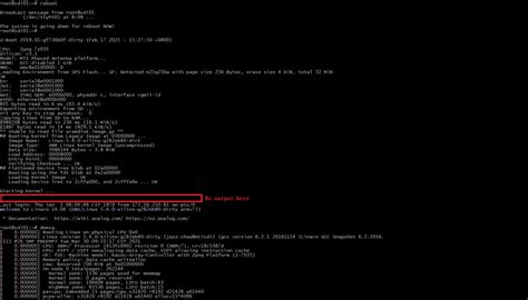 stdout the linux boot message in dmesg doesn t output to uart unix
