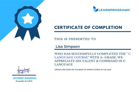 c language certification learnprogramo