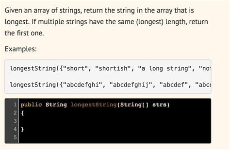 solved given an array of strings return the string in the