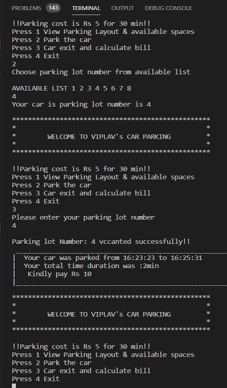 parking management system in c viplav153
