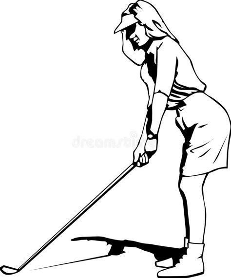 Woman Golfing Stock Vector Illustration Of Person Sport 15965615