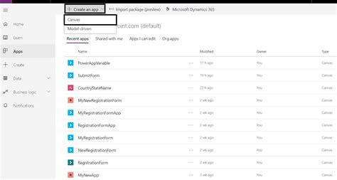 create your first form using microsoft powerapps in