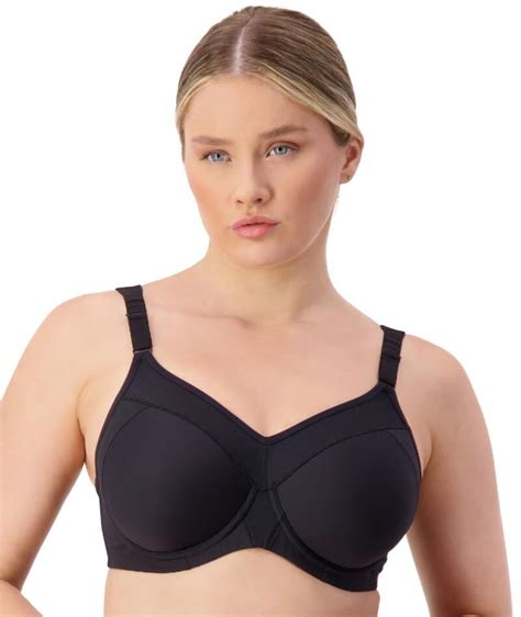 Triumph Triaction Ultra Underwired Padded Sports Bra Black Curvy Bras