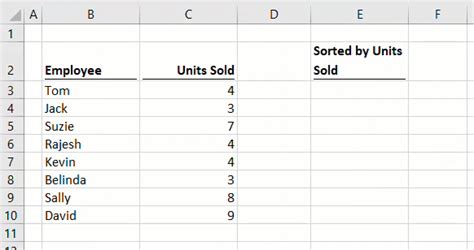 basic example sortby excel off the grid