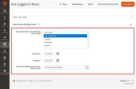 how to manage cms pages and static blocks visibility in magento 2