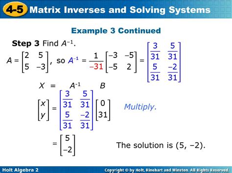 ppt example 1a determining whether two matrices are inverses