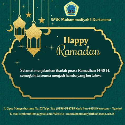 Selamat Menjalankan Ibadah Puasa Ramadhan 1443 H Smk Muhammadiyah 1