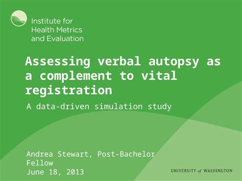 Pptx Assessing Verbal Autopsy As A Complement To Vital Registration