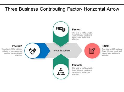 Three Business Contributing Factor Horizontal Arrow Presentation