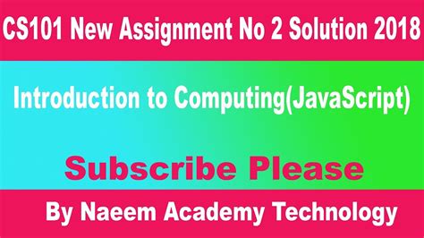 vu cs101 new assignment no 2 complete solution in 2018 youtube