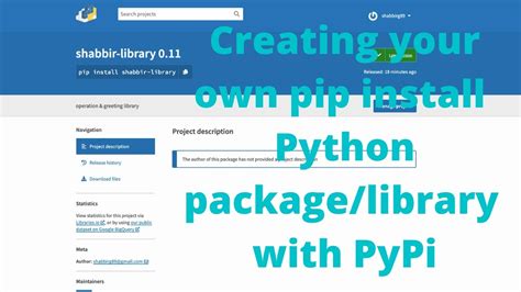 create your own python pip library package with pypi youtube