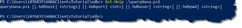 connect to sap hana from windows powershell using odbc