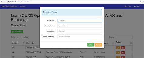 how to create curd operation in codeigniter with ajax and