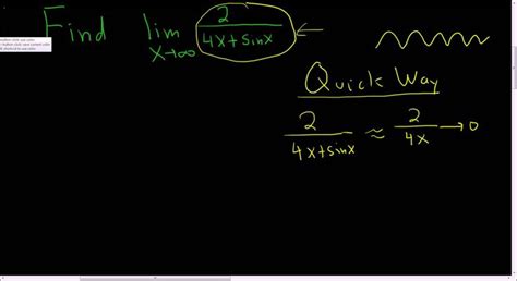 Calculus Limits At Infinity The Limit Of 2 4x Sin X As X