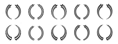 Premium Vector Laurel Wreath Icons Wreath Icon Set Isolated Wreaths