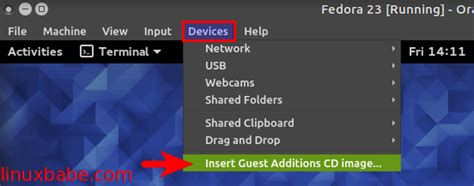 how to install virtualbox guest additions in fedora guest os
