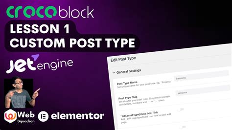 crocoblock lesson 1 jetengine custom post type wordpress tutorial