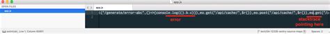 javascript error stacktrace points to wrong line node