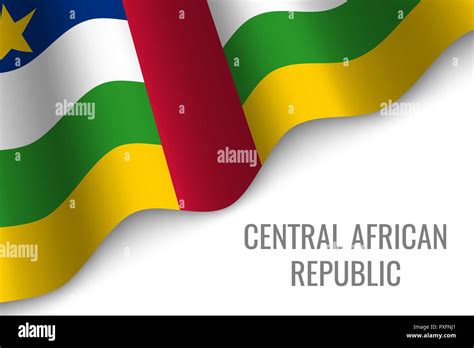 Waving Flag Of Central African Republic With Copyspace Template For