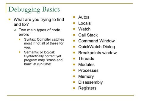 debugging techniques