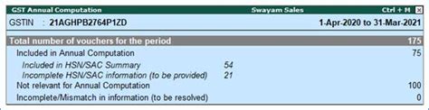 gst annual computation report to file gstr 9 using tallyerp9