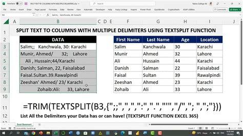 how to split text to columns in excel with multiple delimiters using