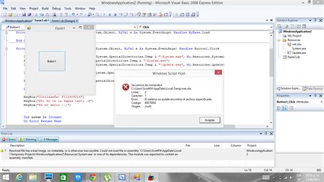 how can run a vbscript in visual basic 2008 without windows based