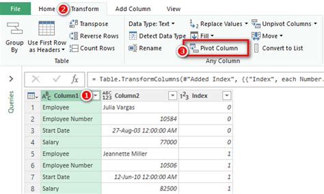 pivoting text data using power query excelerator bi