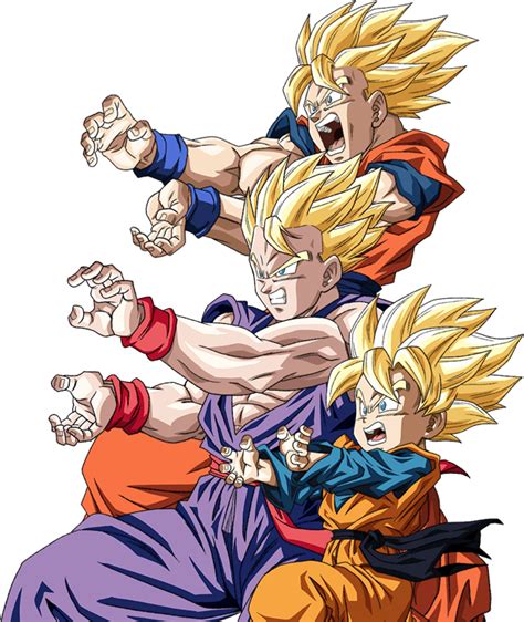 Goku Gohan Goten Render [dokkan Battle] By Maxiuchiha22 Dragon