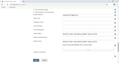 how to install and configure email notifications in jenkins