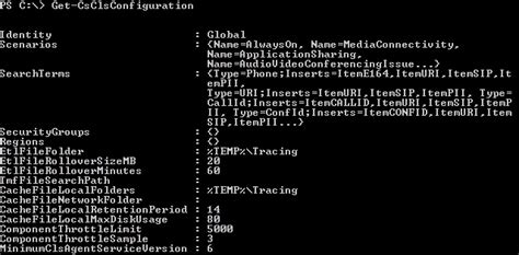 manage centralized logging service configuration settings in skype for
