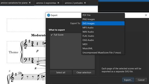 tiff export musescore