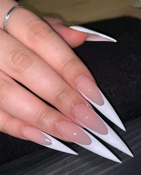 French Stiletto Nails Acrylic Nails Stiletto Pointy Nails Pretty